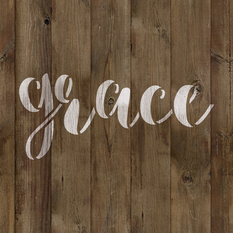 Grace Stencil Grace Stencil Word Stencil Grace Stencils - Etsy