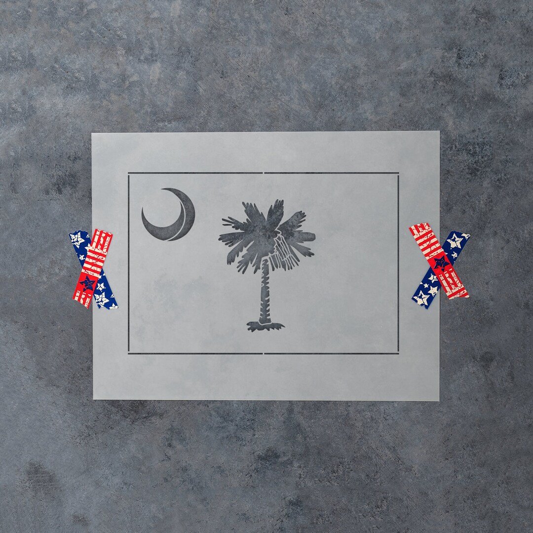 South Carolina State Flag Stencil - South Carolina Stencil, Carolina ...
