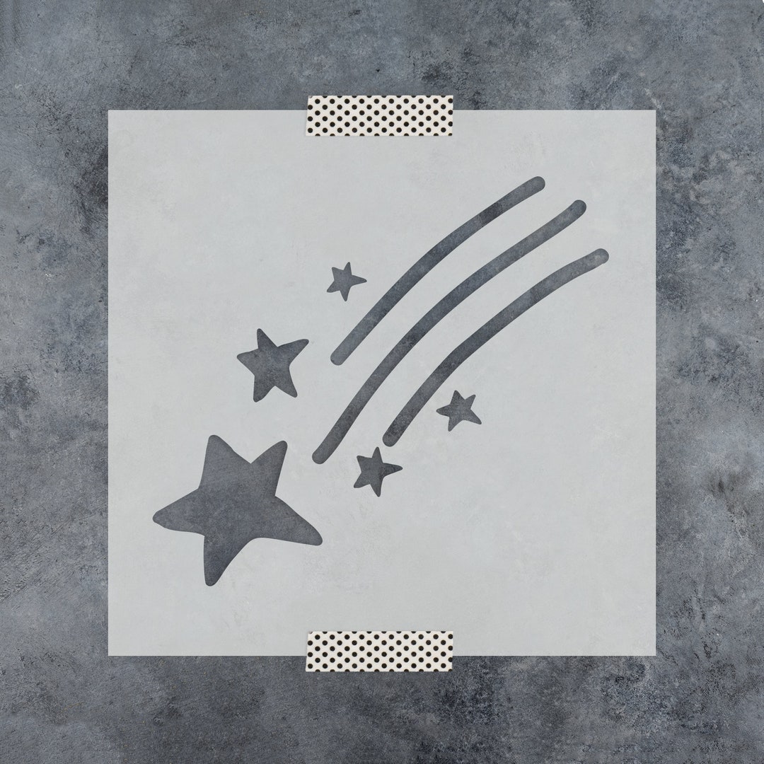 Shooting Star Stencil - Shooting Star, Star Stencil, Celestial Stencil ...