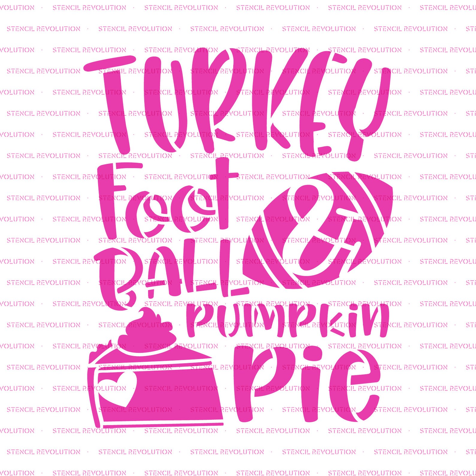 Turkey Football Pie Stencil Reusable DIY Craft Thanksgiving | Etsy