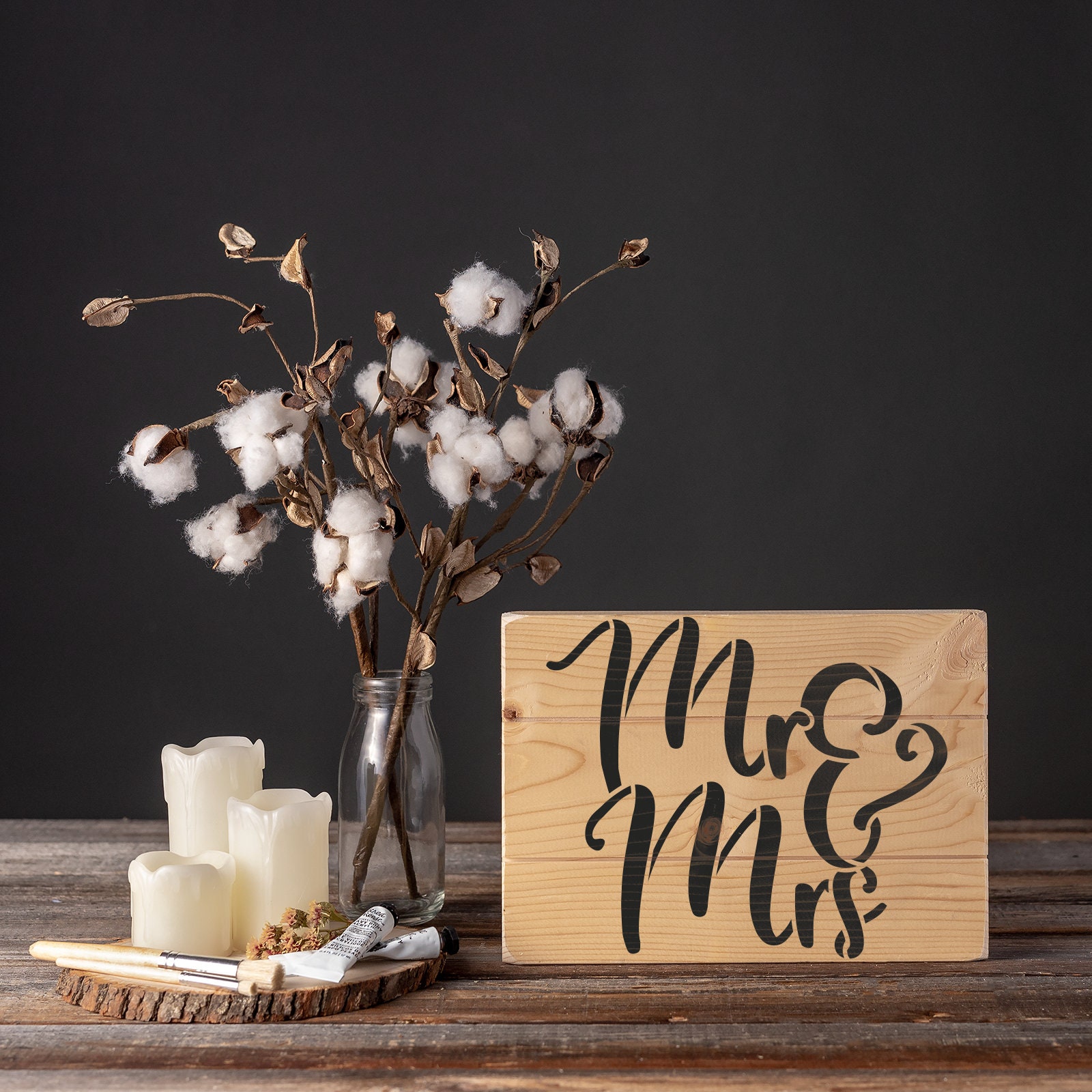 Mr and Mrs Script Stencil Mr and Mrs Stencil Mr and Mrs Mr - Etsy