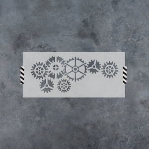 Gear Stencil, Gears Stencil, Steampunk Stencil, Industrial Stencil ...