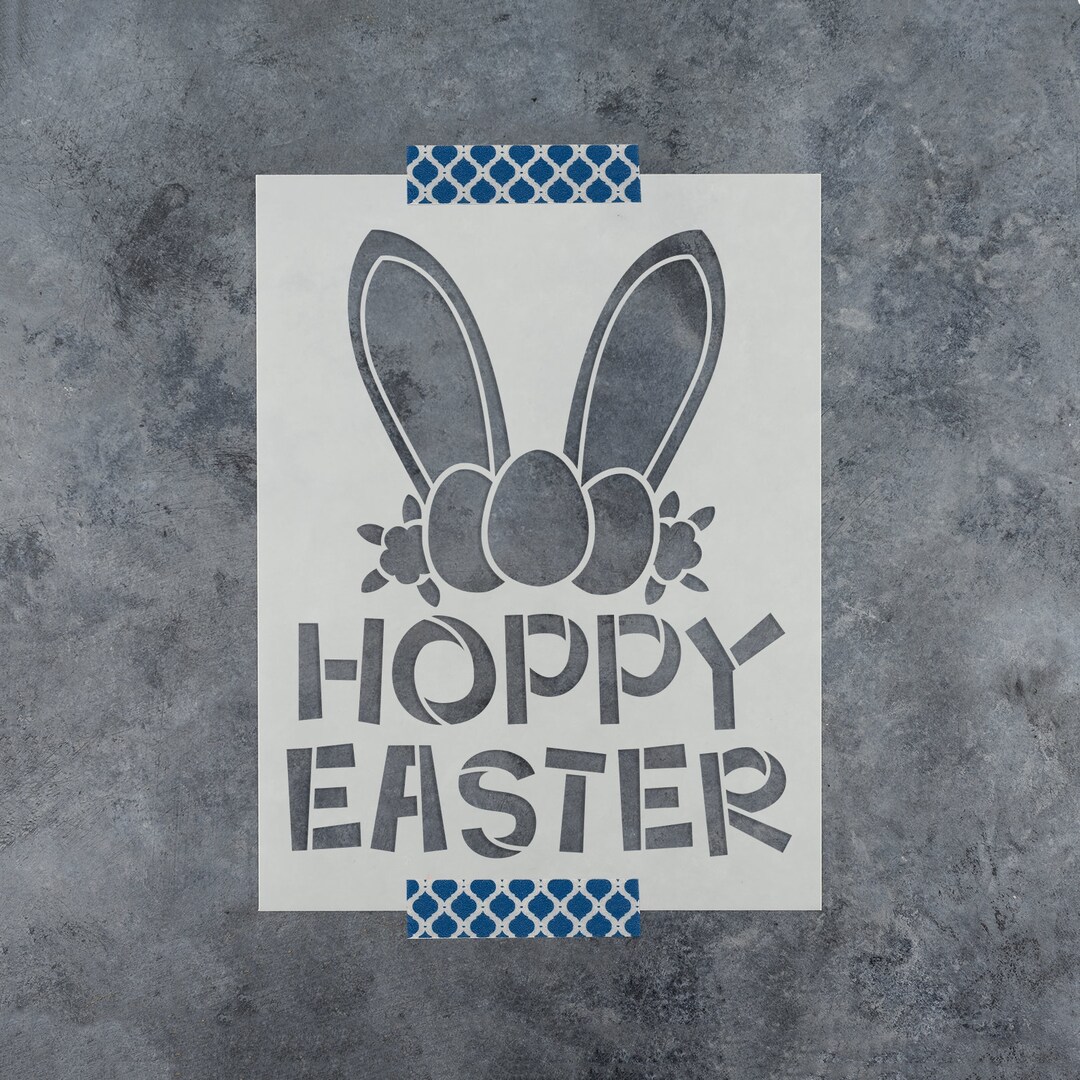 Hoppy Easter Stencil - Easter Wall Stencils, Large Easter Stencils, Bunny Stencil, Eggs Stencil ...