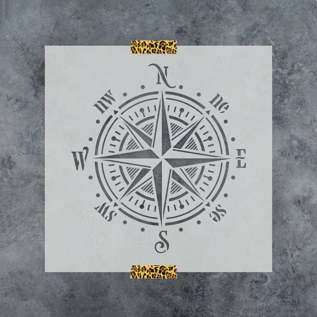 Compass Rose Stencil - Reusable Compass Stencils, Large Compass ...