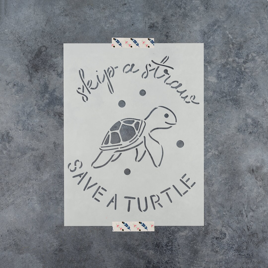 Save Sea Turtles Stencil - Turtles Stencils for Crafts, Mylar Turtles Stencil, Sea Turtles ...