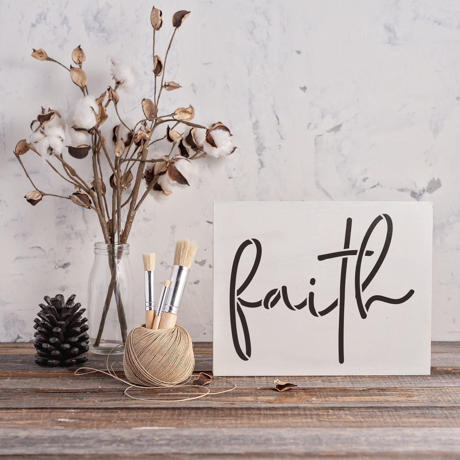 Faith Script Stencil Reusable DIY Craft Stencils of the Word - Etsy