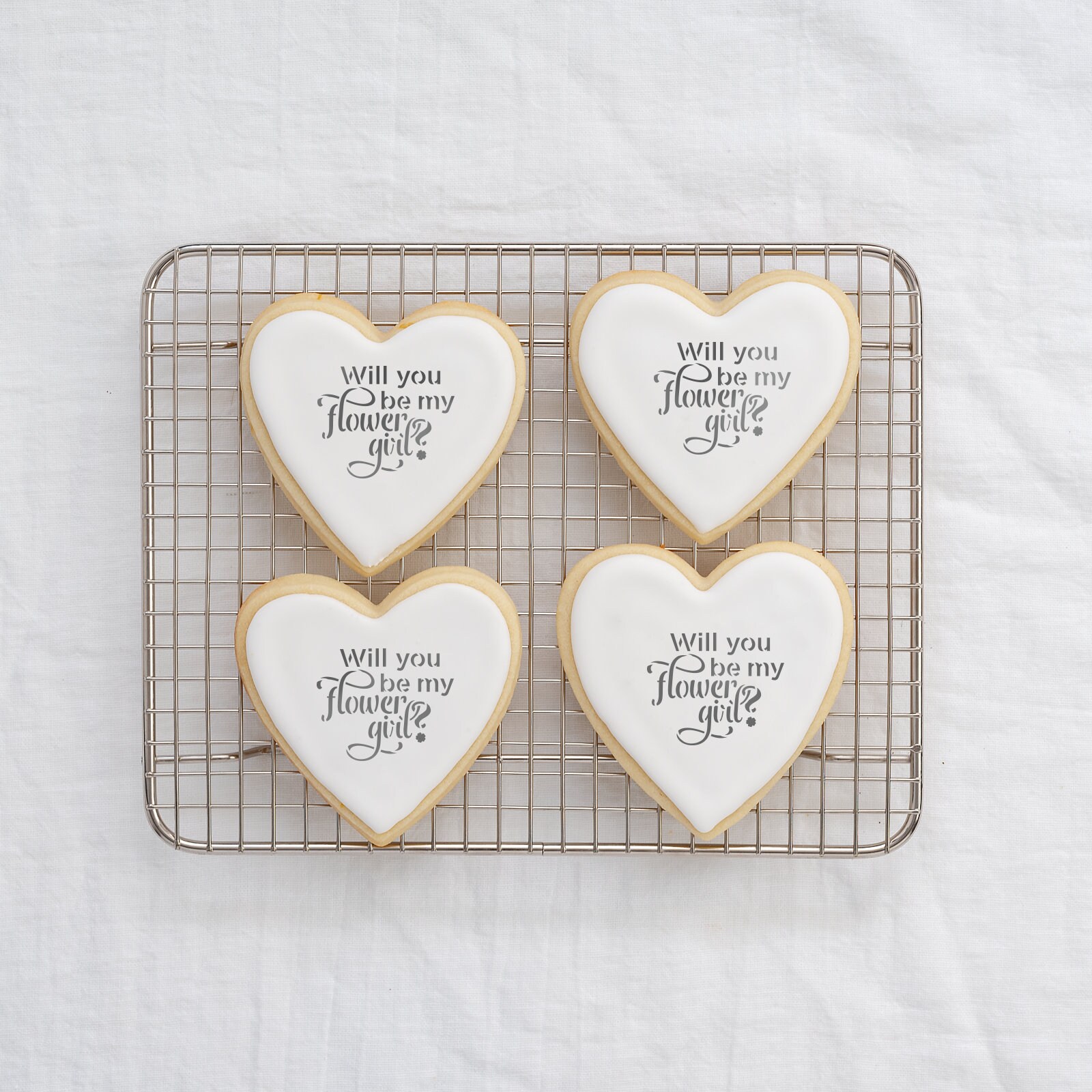 Will You Flower Girl Cookie Stencil Reusable & Durable Mylar - Etsy