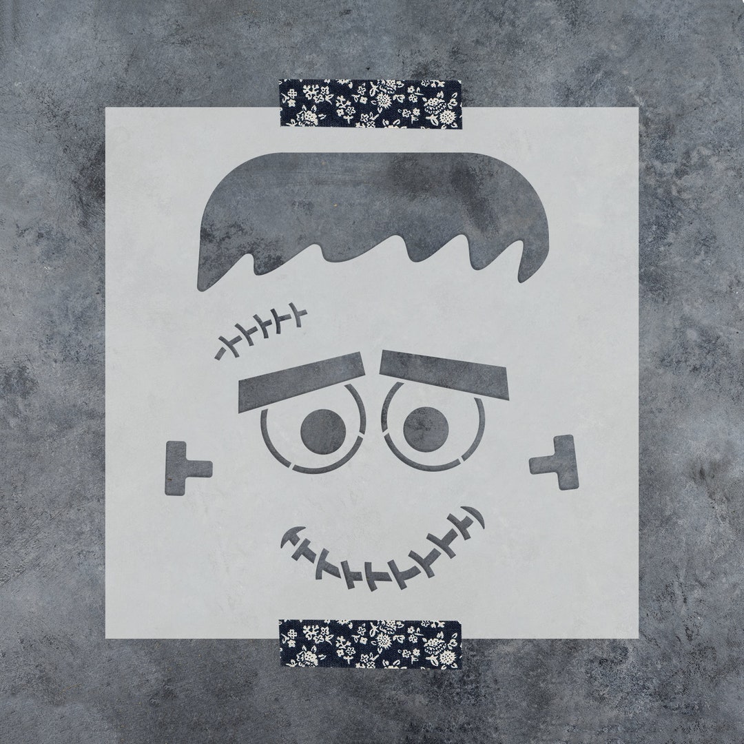 Cute Frankenstein Stencil - Frankenstein Wall Stencils, Large Frankenstein Stencils, Halloween ...