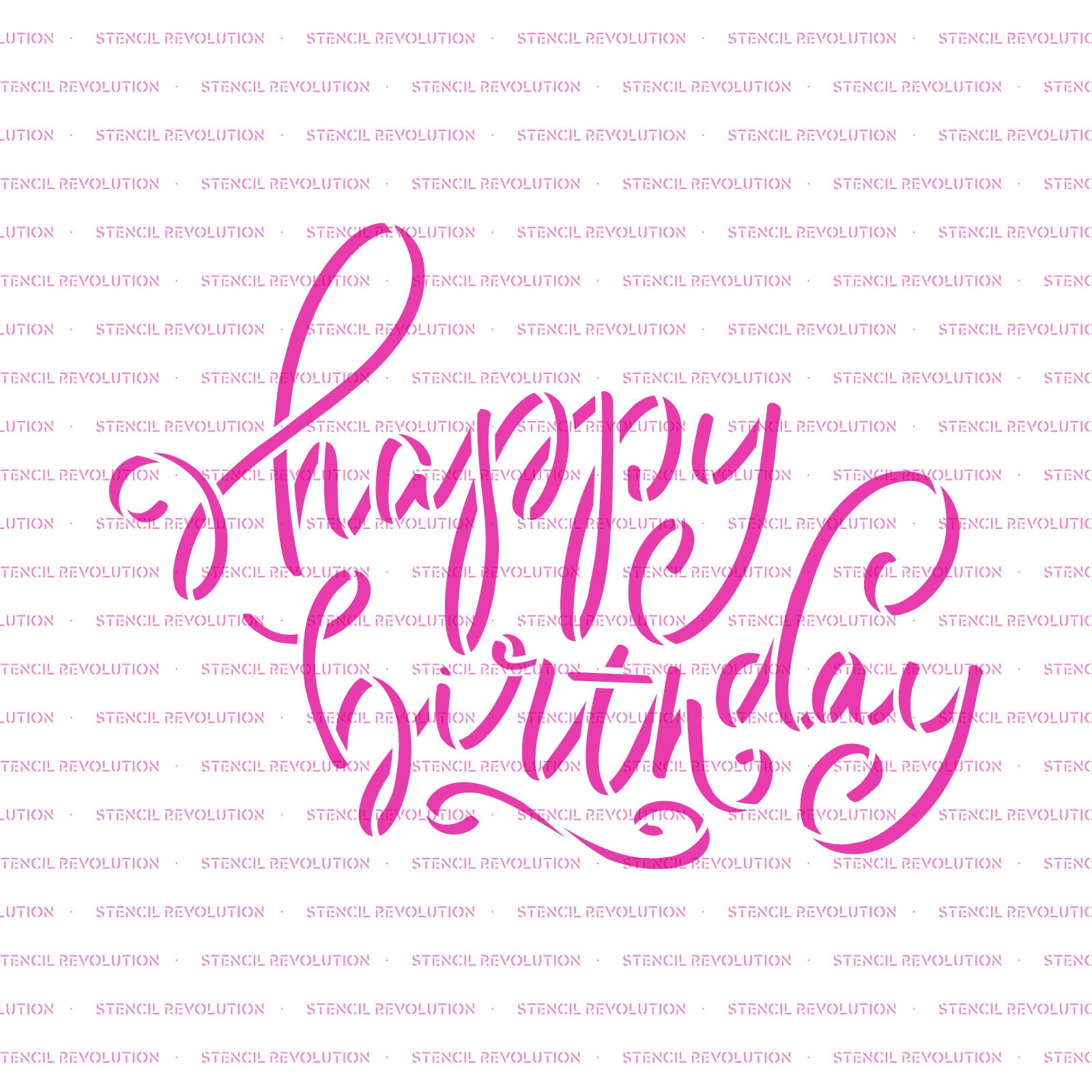 Happy Birthday Script Stencil Large Happy Birthday Stencils - Etsy