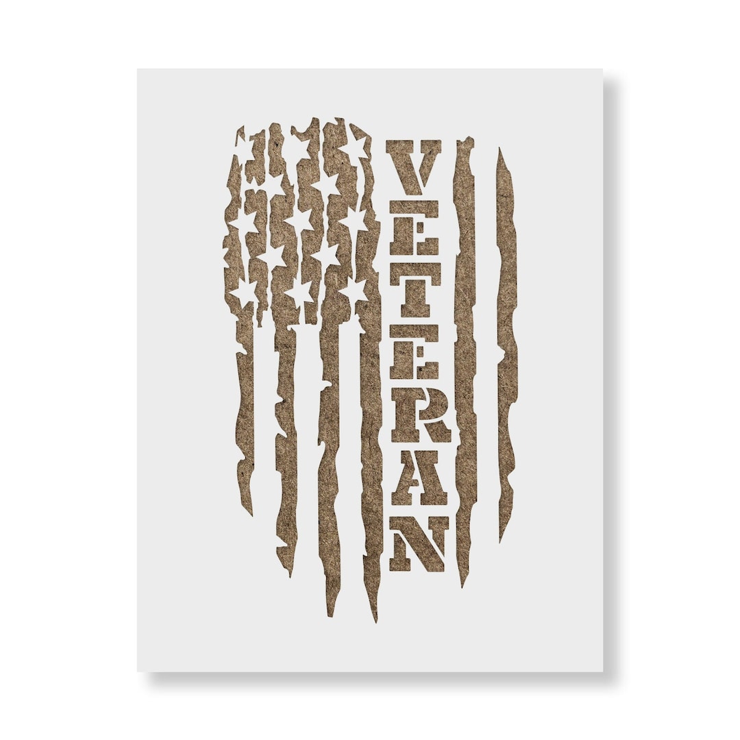 Veteran American Flag Stencil - Independence Day Decor, 4th of July ...