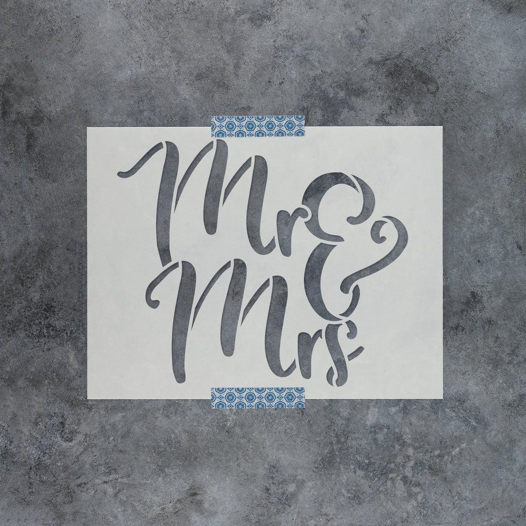 Mr and Mrs Script Stencil - Mr and Mrs Stencil, Mr and Mrs, Mr and Mrs ...