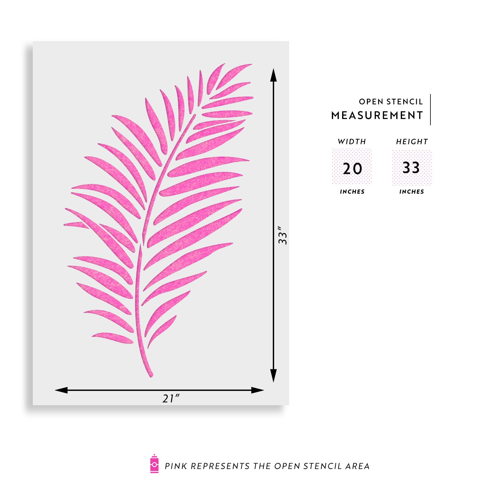 Single Palm Leaf Pattern Wall Stencil Durable And Reusable Etsy 日本