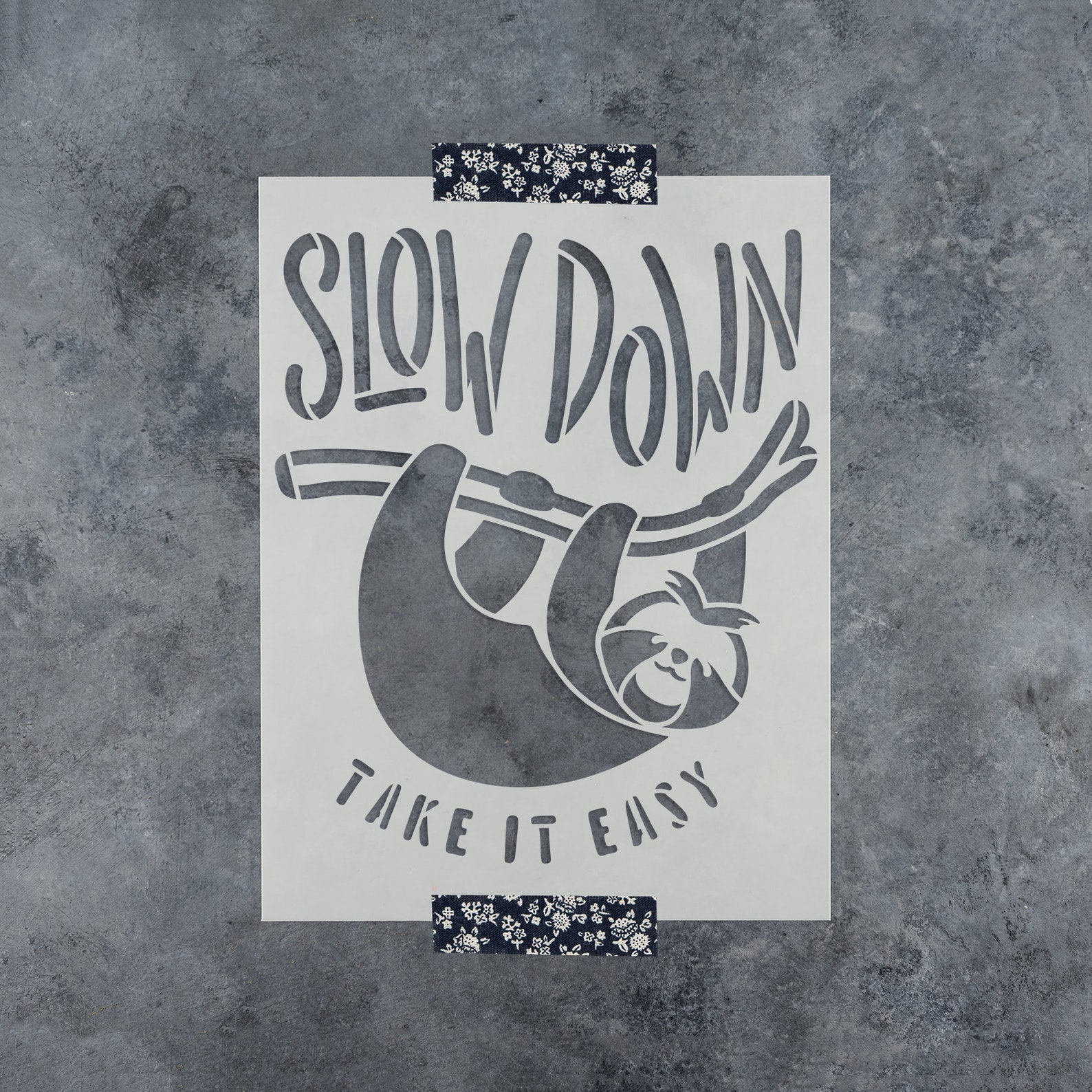 Slow Down Sloth Stencil Large Sloth Stencils Reusable Sloth - Etsy