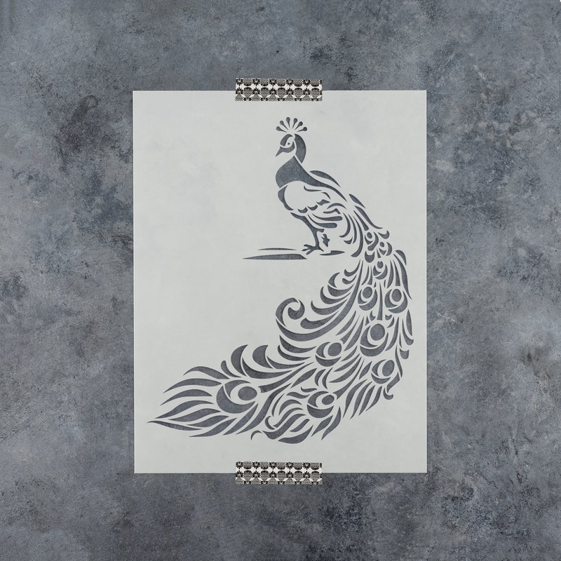 Peacock Stencil - Etsy