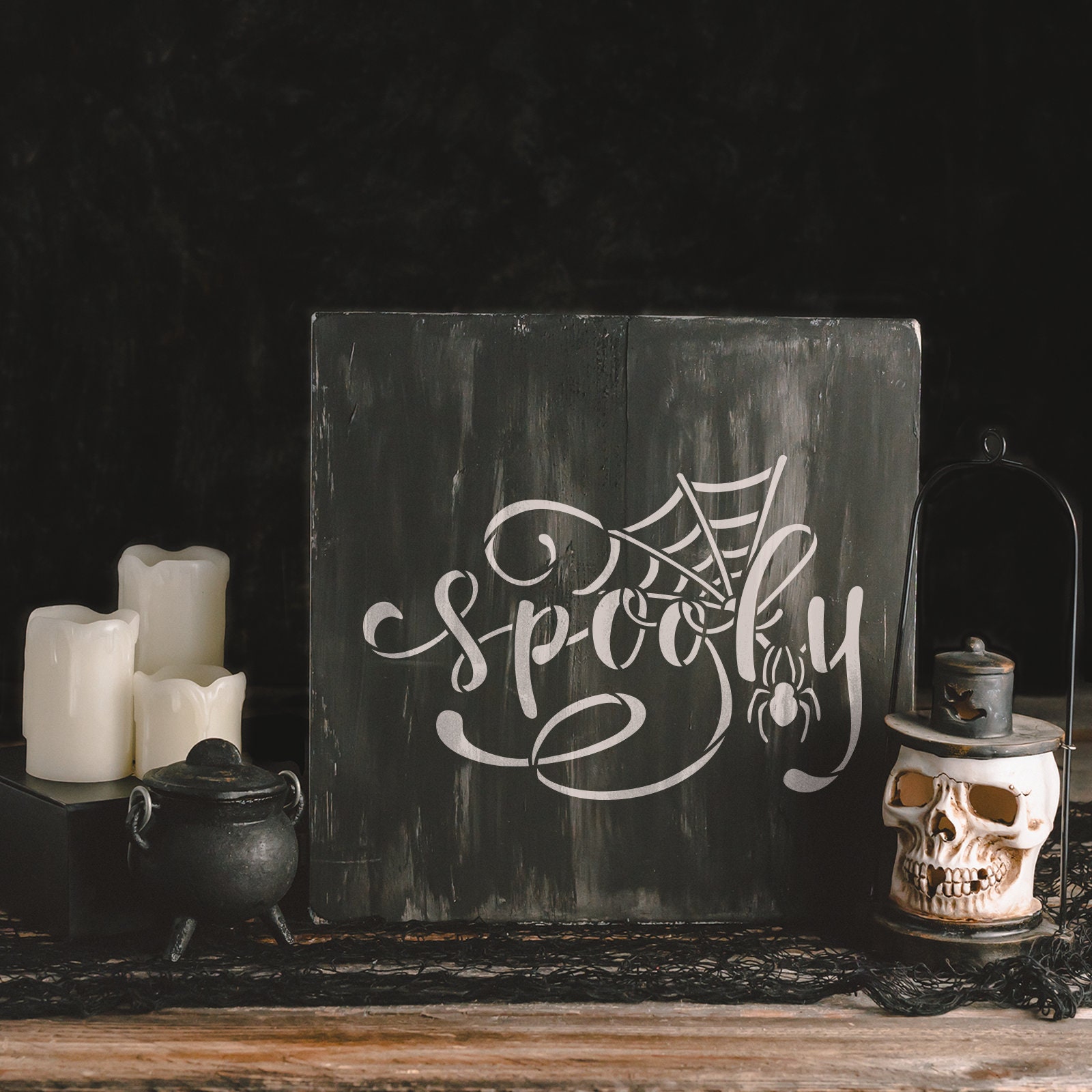 Spooky Stencil Spooky Wall Stencils Spooky Stencil Designs - Etsy