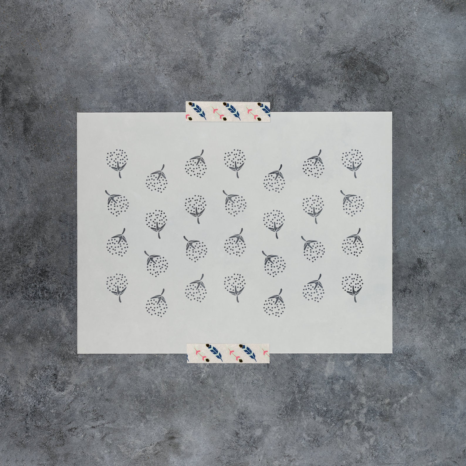 Cotton Pattern Wall Stencil Wall Stencils, Wall Stencil Ideas, Stencil ...