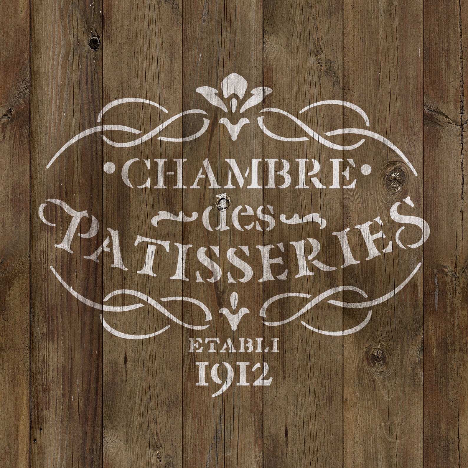 French Label Chambre Des Patisseries Stencil - French Stencils, French ...