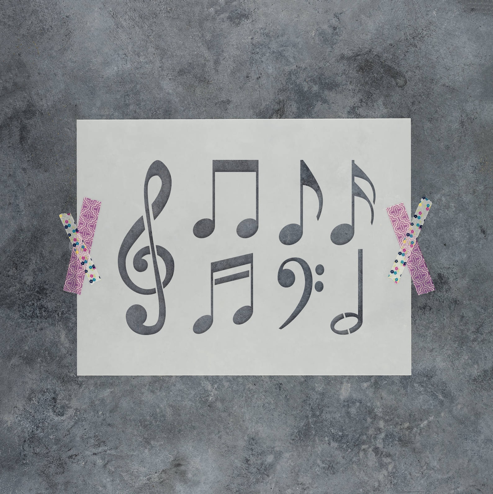 Music Notes Stencil - Large Music Note Stencil, Music Stencils, Music ...