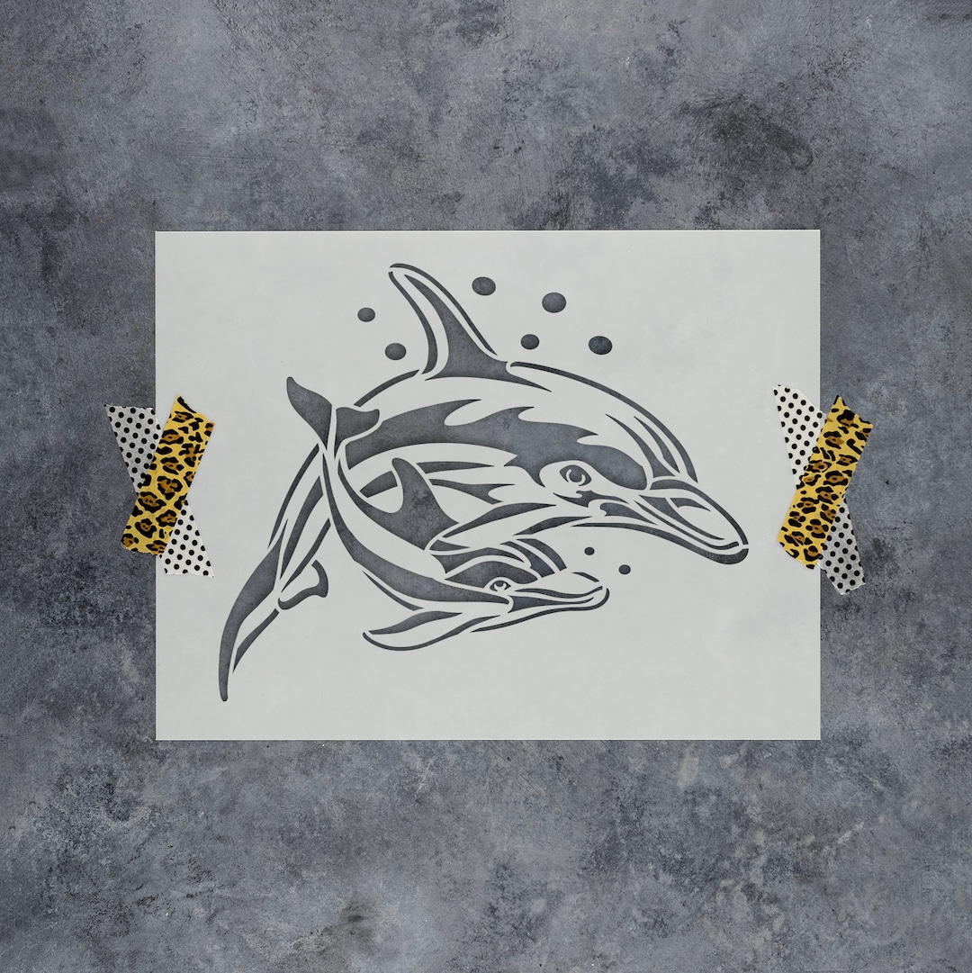 Dolphins Stencil - DIY Dolphins Stencil, Dolphin Stencil for Crafting ...