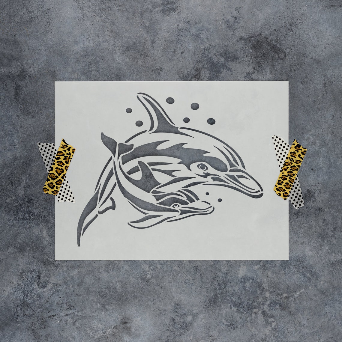 Dolphins Stencil - DIY Dolphins Stencil, Dolphin Stencil for Crafting ...