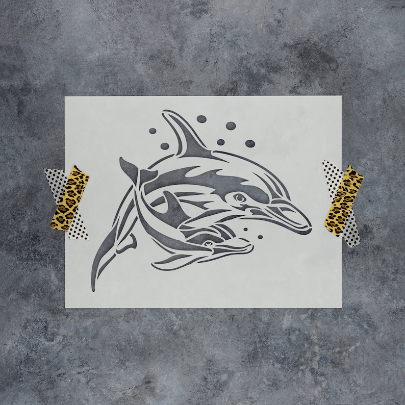 Dolphins Stencil - DIY Dolphins Stencil, Dolphin Stencil for Crafting ...
