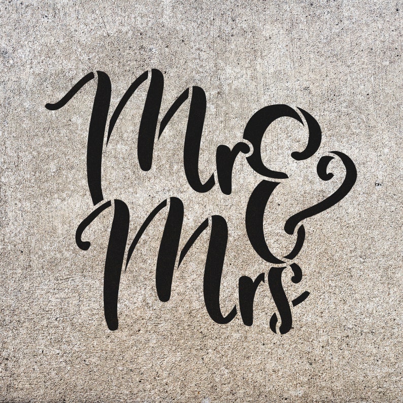 Mr and Mrs Script Stencil Mr and Mrs Stencil Mr and Mrs Mr - Etsy
