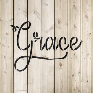 Grace Script Stencil - Reusable Word Stencils for Wood Signs of Grace ...