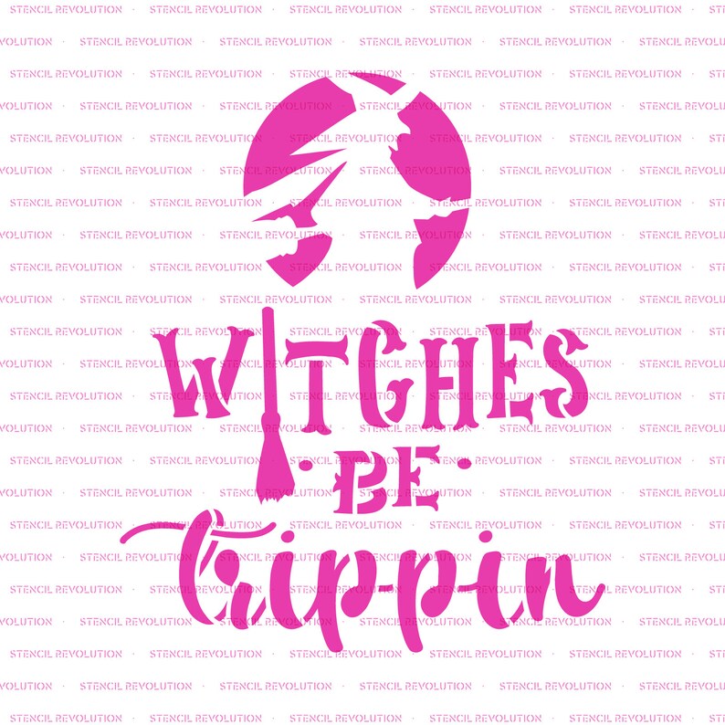 Witches Be Trippin Stencil for DIY Halloween Décor Craft Stencils - Etsy