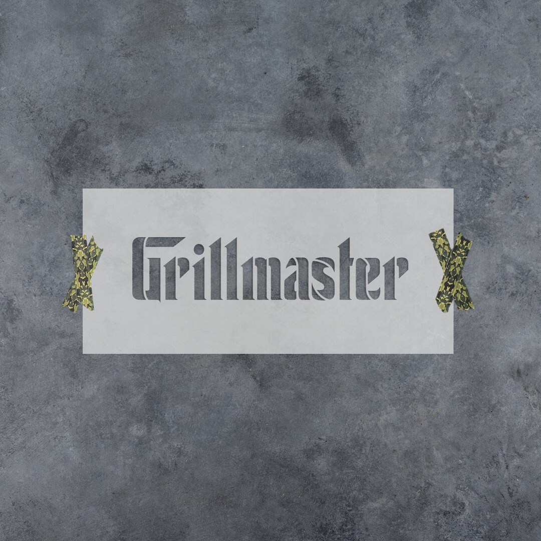 Grillmaster Barbecue Stencil - Barbecue Wall Stencils, Large Barbecue ...