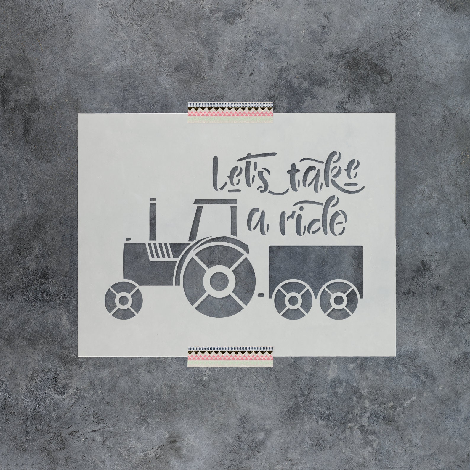 Tractor Ride Stencil - Reusable DIY Craft Stencils of a Tractor Ride ...