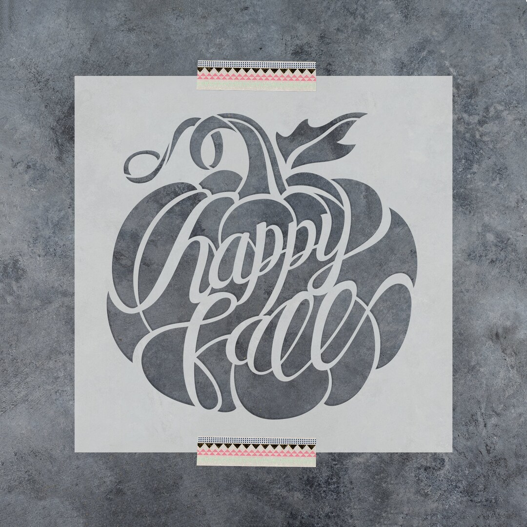Happy Fall Pumpkin Sign Stencil - Fall Sign Stencils for Crafts, Mylar ...