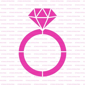 Engagement Ring Stencil - Engagement Stencil, Diamond Ring Stencil ...
