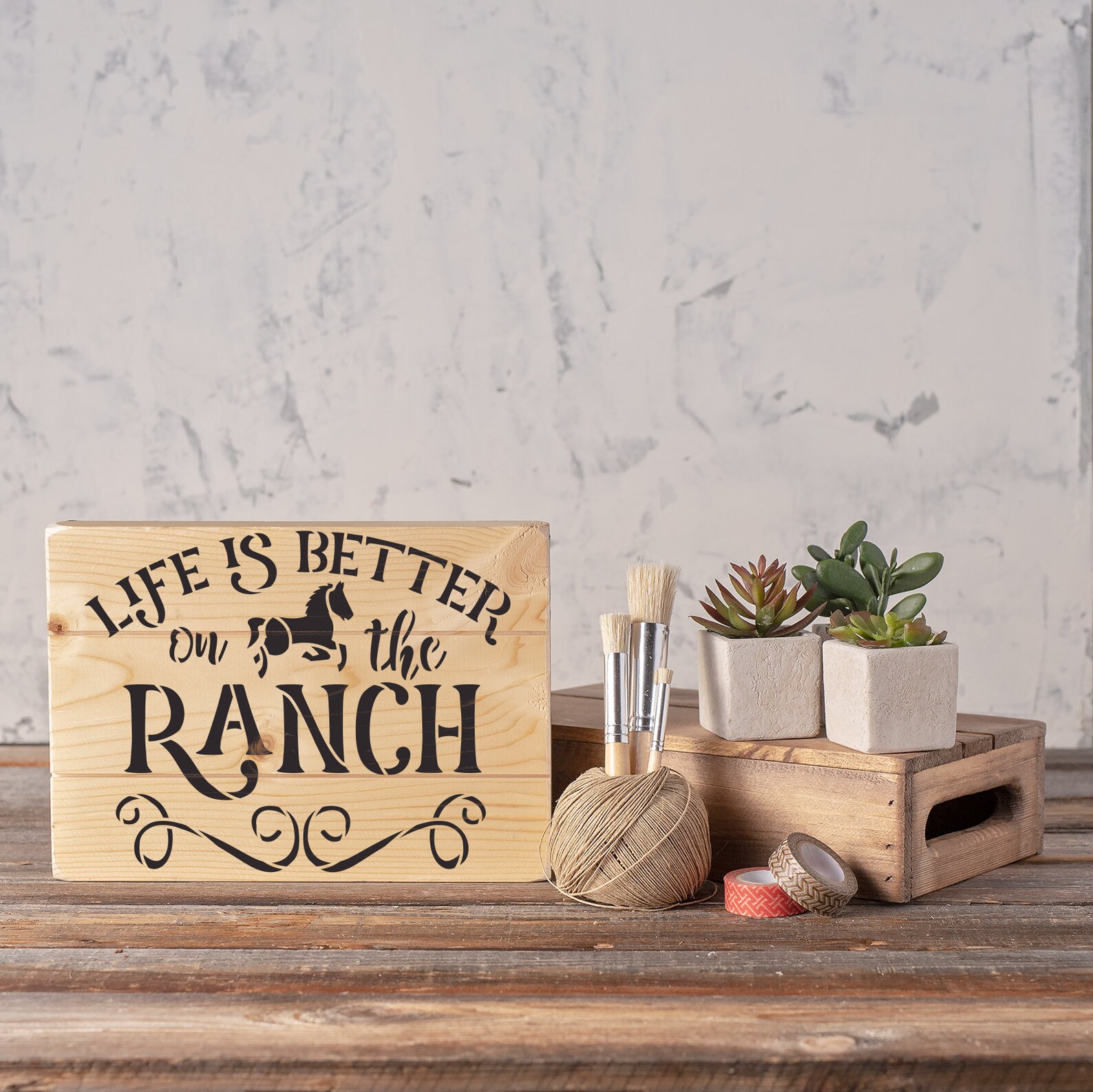 Life is Better on the Ranch Stencil Reusable Sign Stencils | Etsy