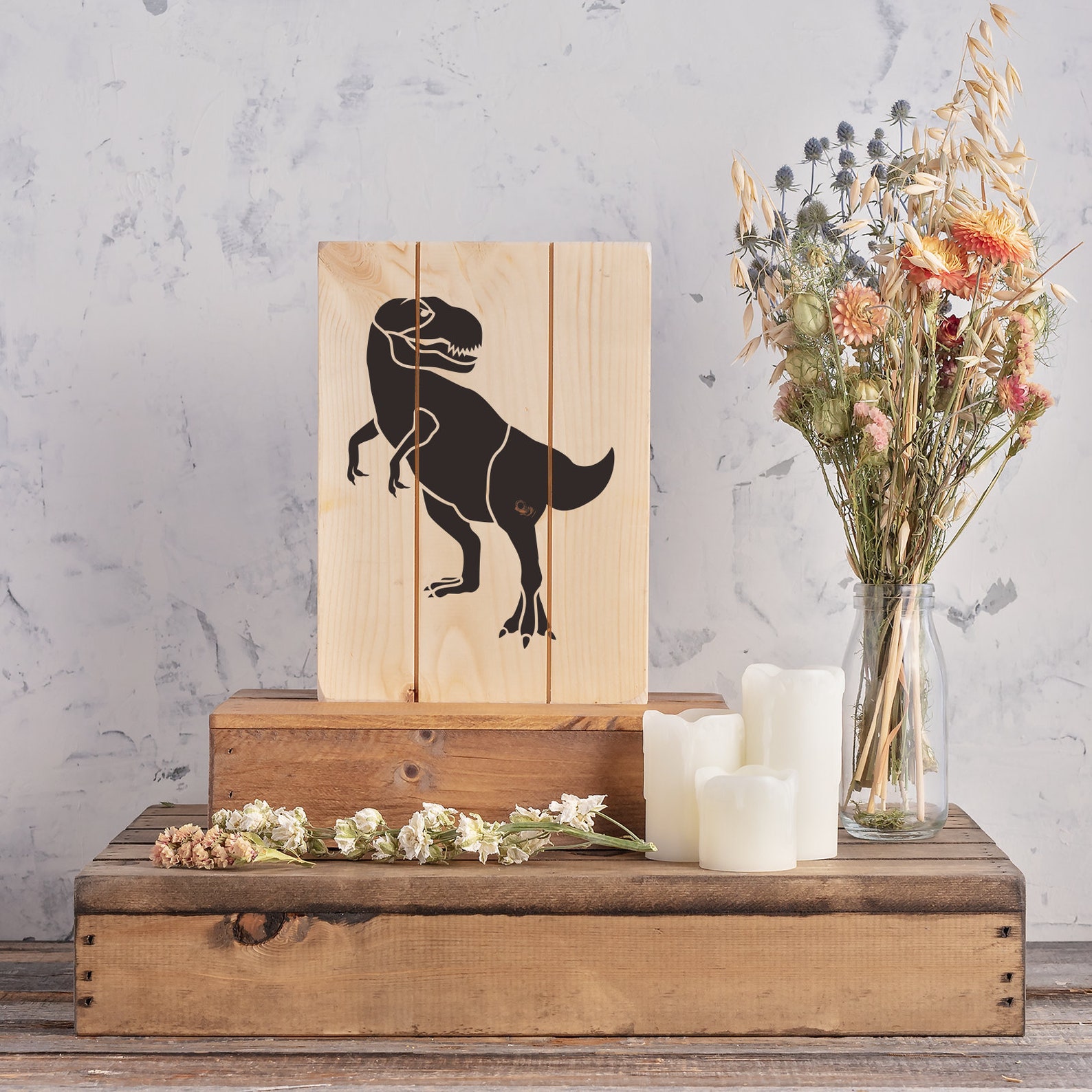 Tyrannosaurus Dinosaur Stencil - T Rex Stencil, Dinosaur Wall Stencil ...