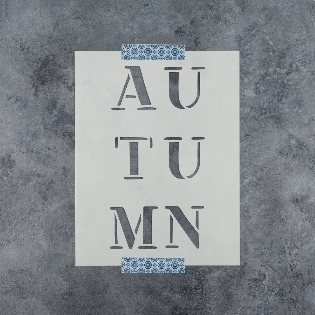 Autumn Letters Stencil - Autumn Stencil, Letters Stencil, Fall Stencil ...