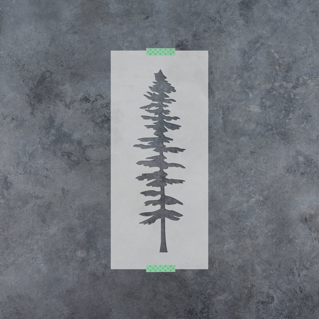 Tall Fir Tree Stencil - Tree Stencil, Fir Tree, Large Tree Stencils ...