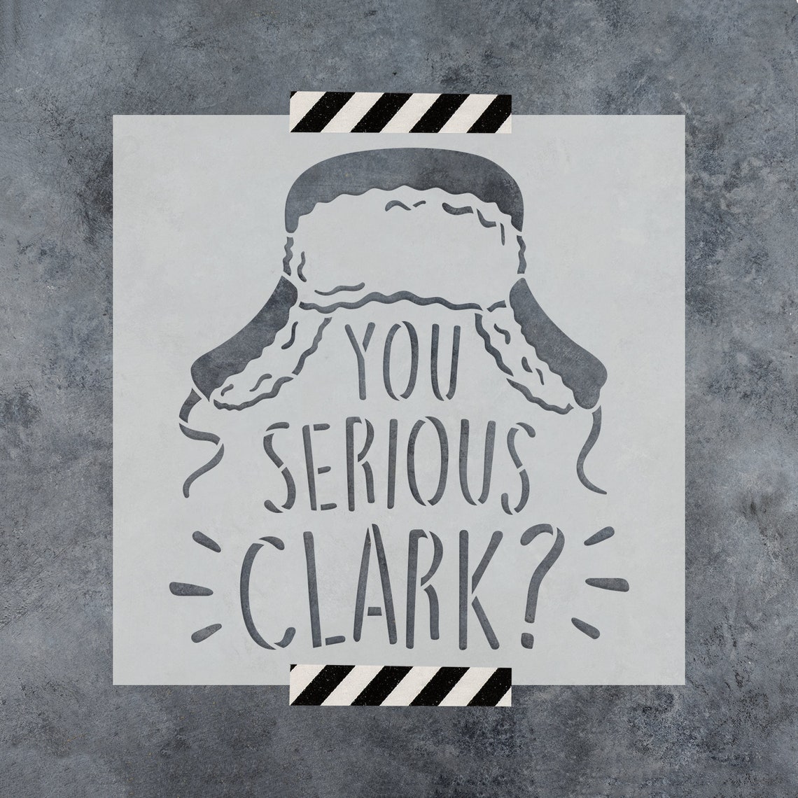 You Serious Clark Christmas Stencil for Crafts, Santa Hat Design ...