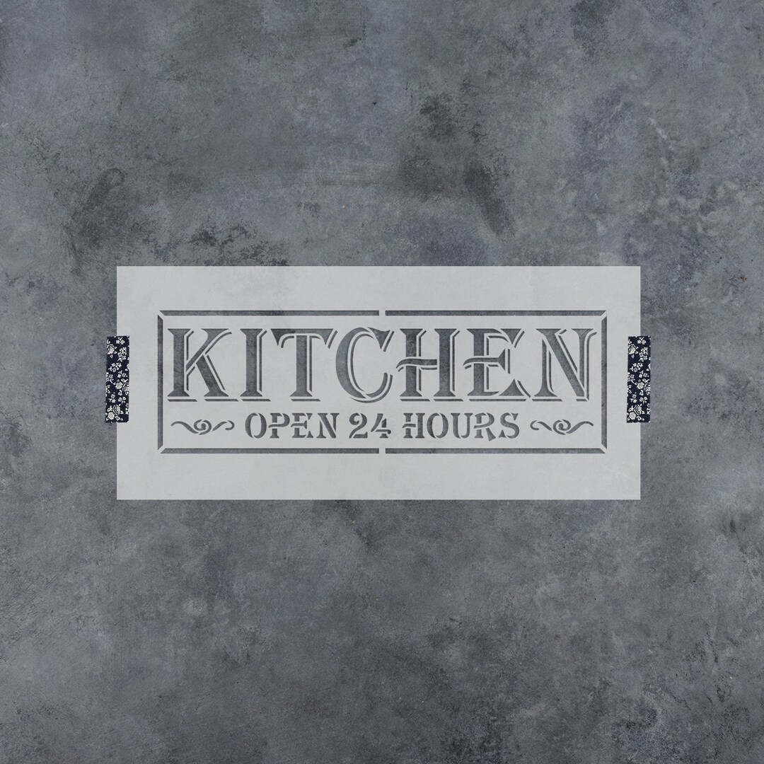 Kitchen Opening Hours Stencil - Kitchen Open Stencil, Kitchen Decor ...