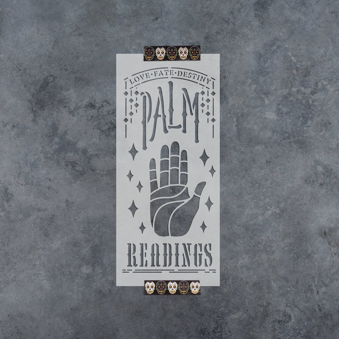 Palm Reading Stencil for Palmistry, Tarot, Psychic, Future, Halloween ...