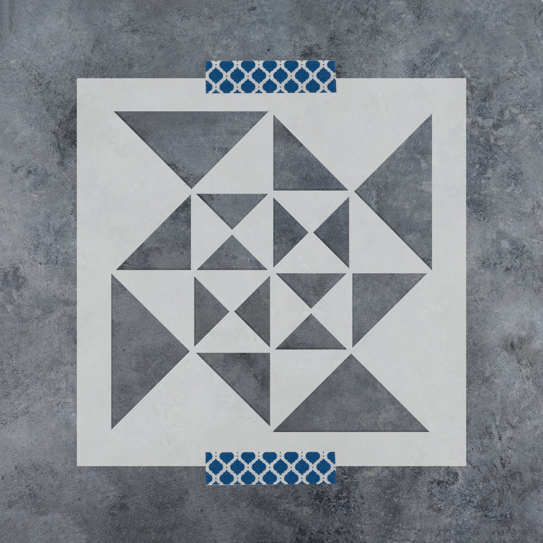 Pinwheel Quilt Block Stencil - Quilting Stencil, Quilt Block Stencil ...