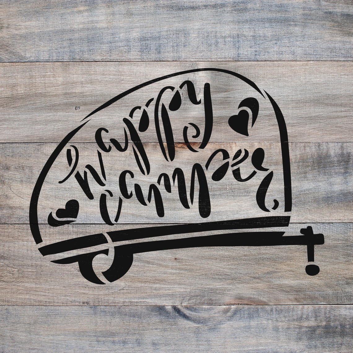 Happy Camper Stencil - Camping Stencil, DIY Camping Stencils, Outdoor ...