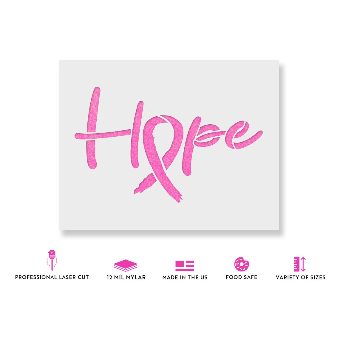 Hope Ribbon Stencil - Reusable Stencils for Painting - Create DIY Hope ...