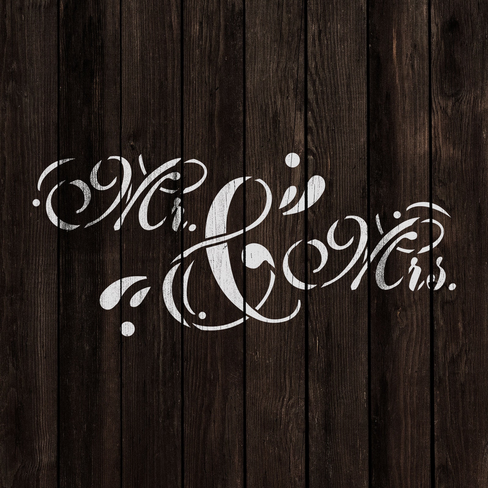 Mr and Mrs Stencil - Reusable DIY Craft Wedding Stencils of Mr and Mrs ...