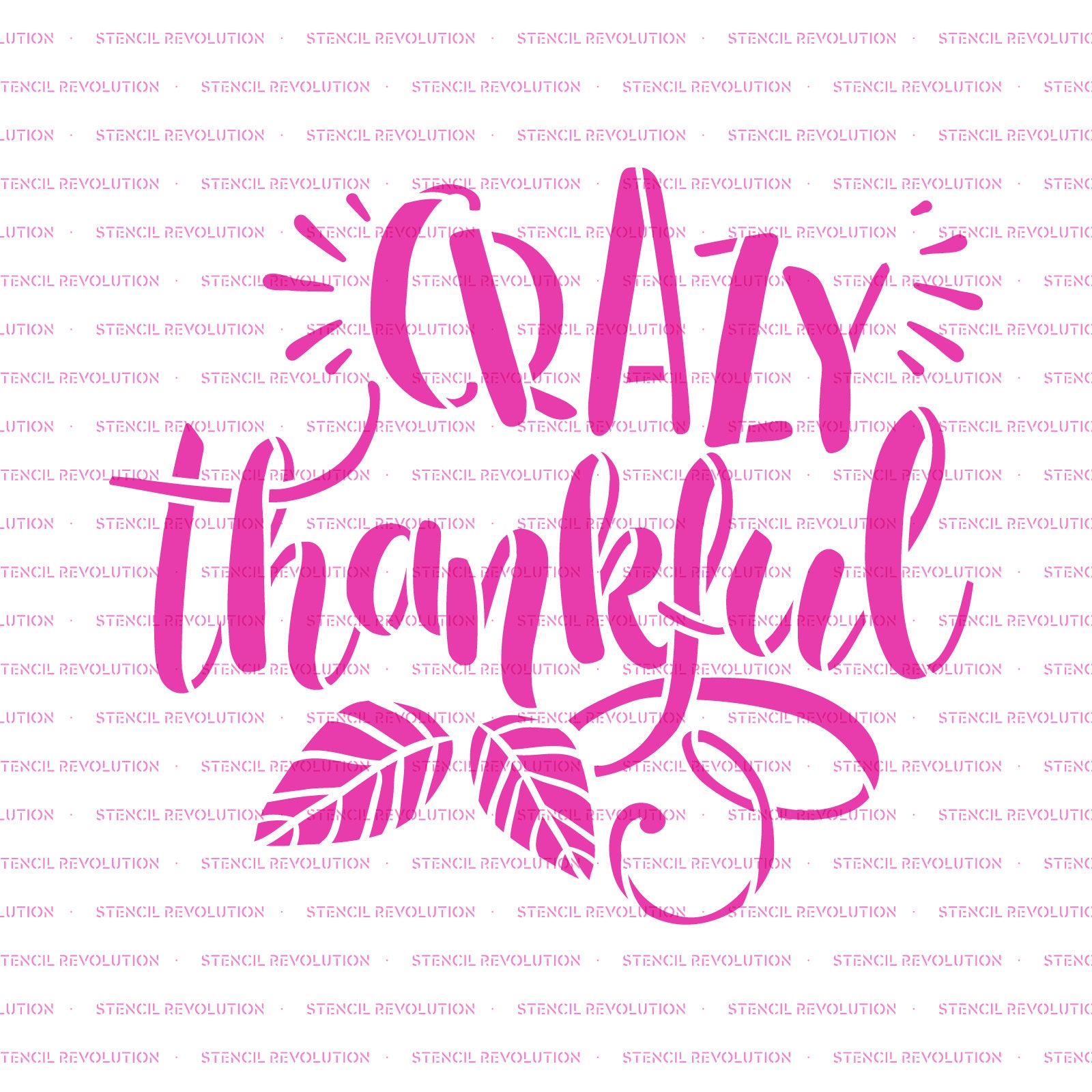 Crazy Thankful Stencil Reusable DIY Craft Stencils of Crazy | Etsy