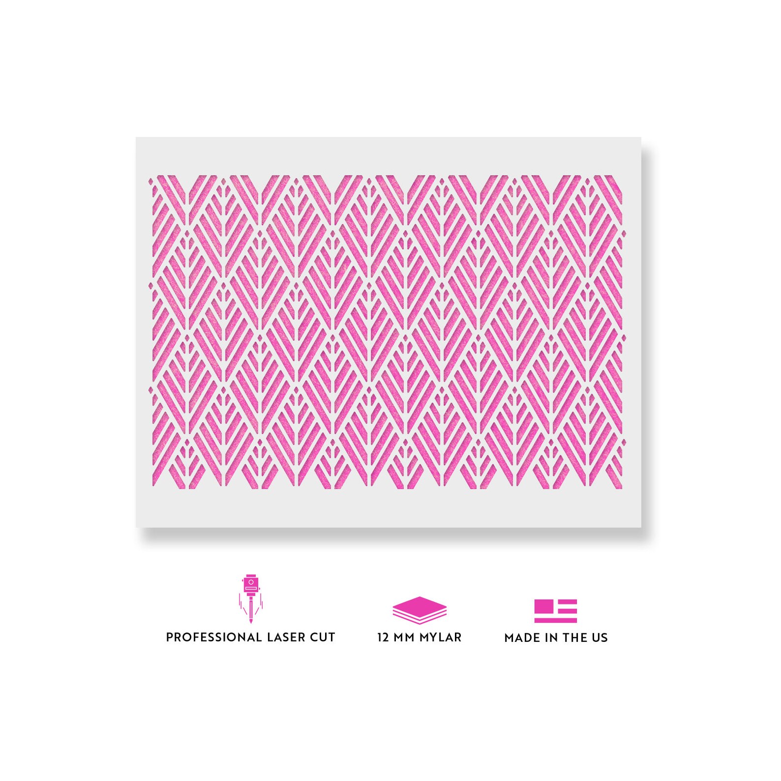Geometric Tree Pattern Wall Stencil - Reusable, Durable, Laser Cut in ...