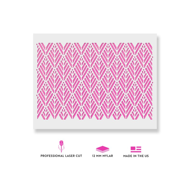 Geometric Tree Pattern Wall Stencil - Reusable, Durable, Laser Cut in ...
