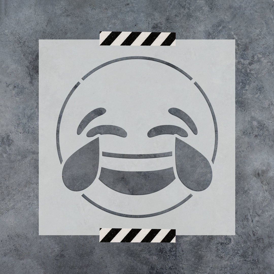 Emoji Cry Laughing Stencil - Emoji Stencils for Painting, Emoji Stencil ...