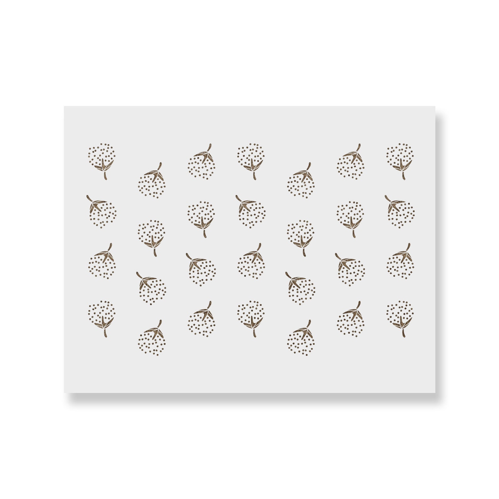Cotton Pattern Wall Stencil Wall Stencils, Wall Stencil Ideas, Stencil ...