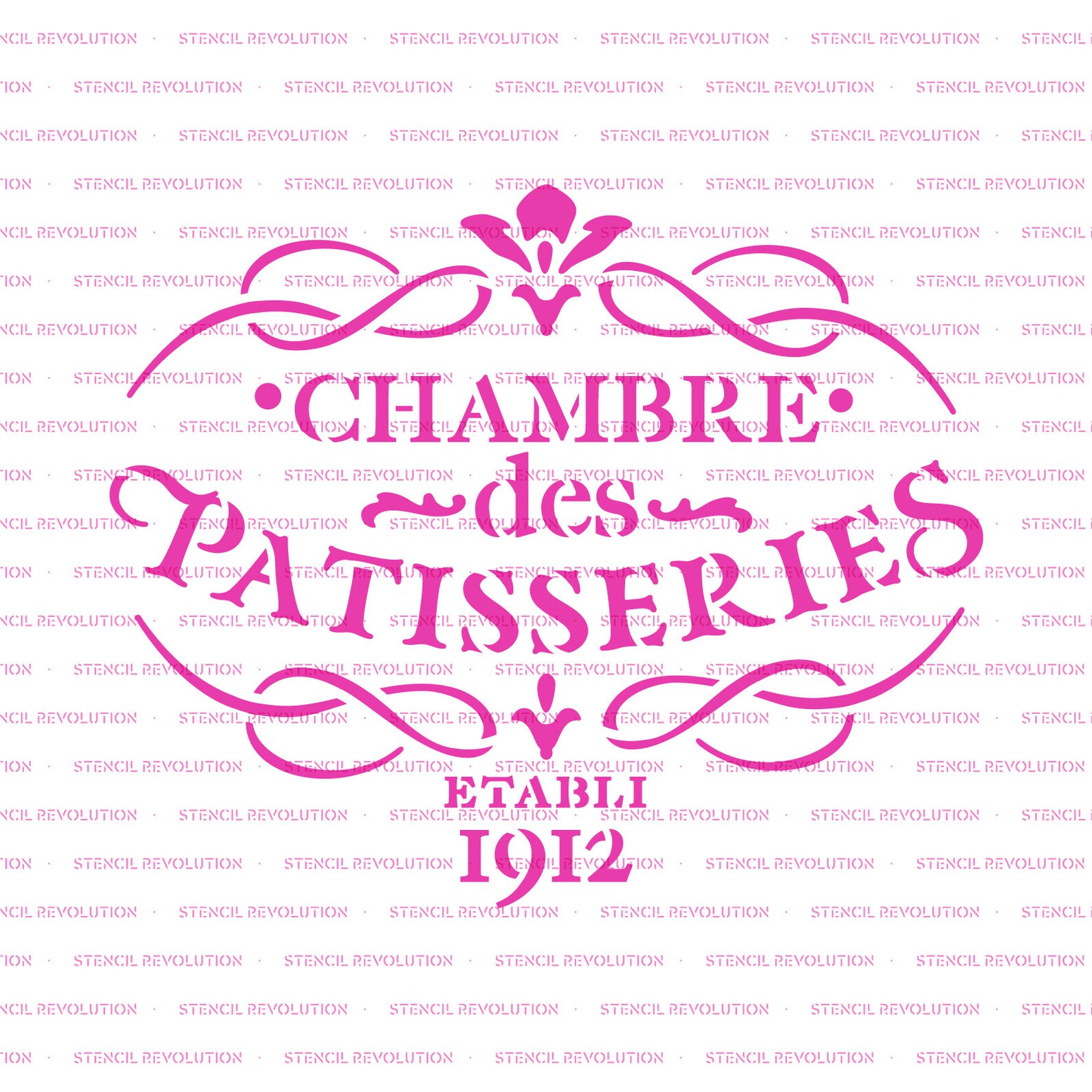 French Label Chambre Des Patisseries Stencil - French Stencils, French ...