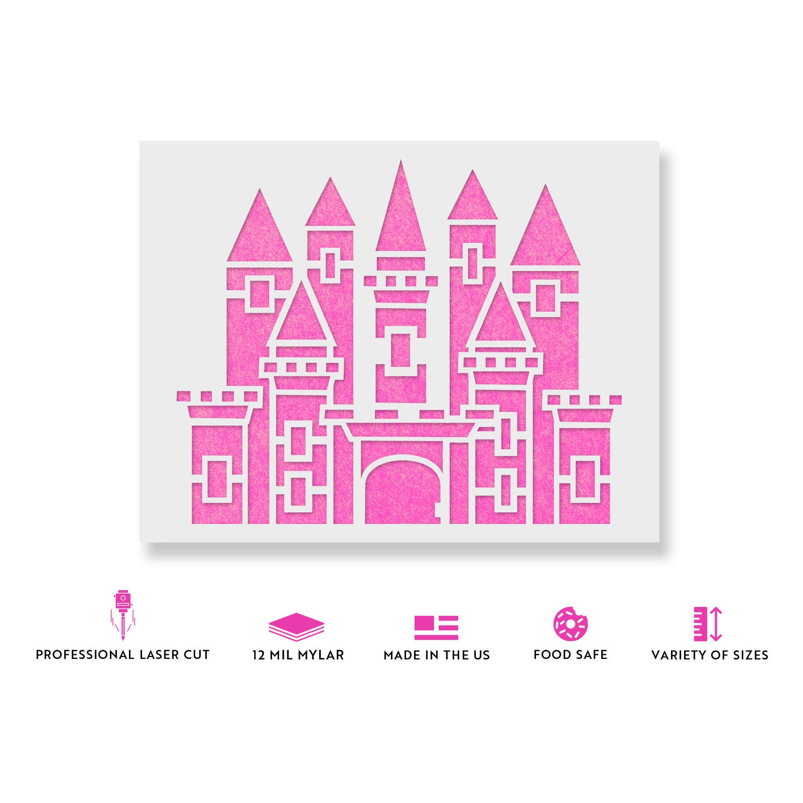Geometric Castle Stencil - Reusable Stencils for Painting - Create DIY ...